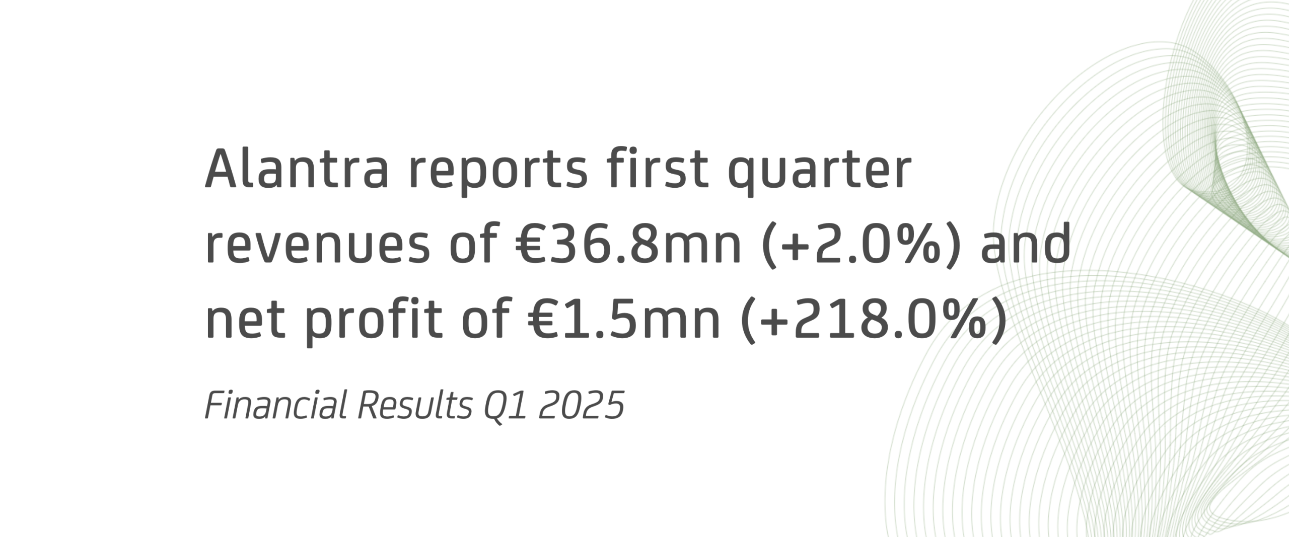 Alantra reports first quarter revenues of €36.8mn (+2.0%) and net ...