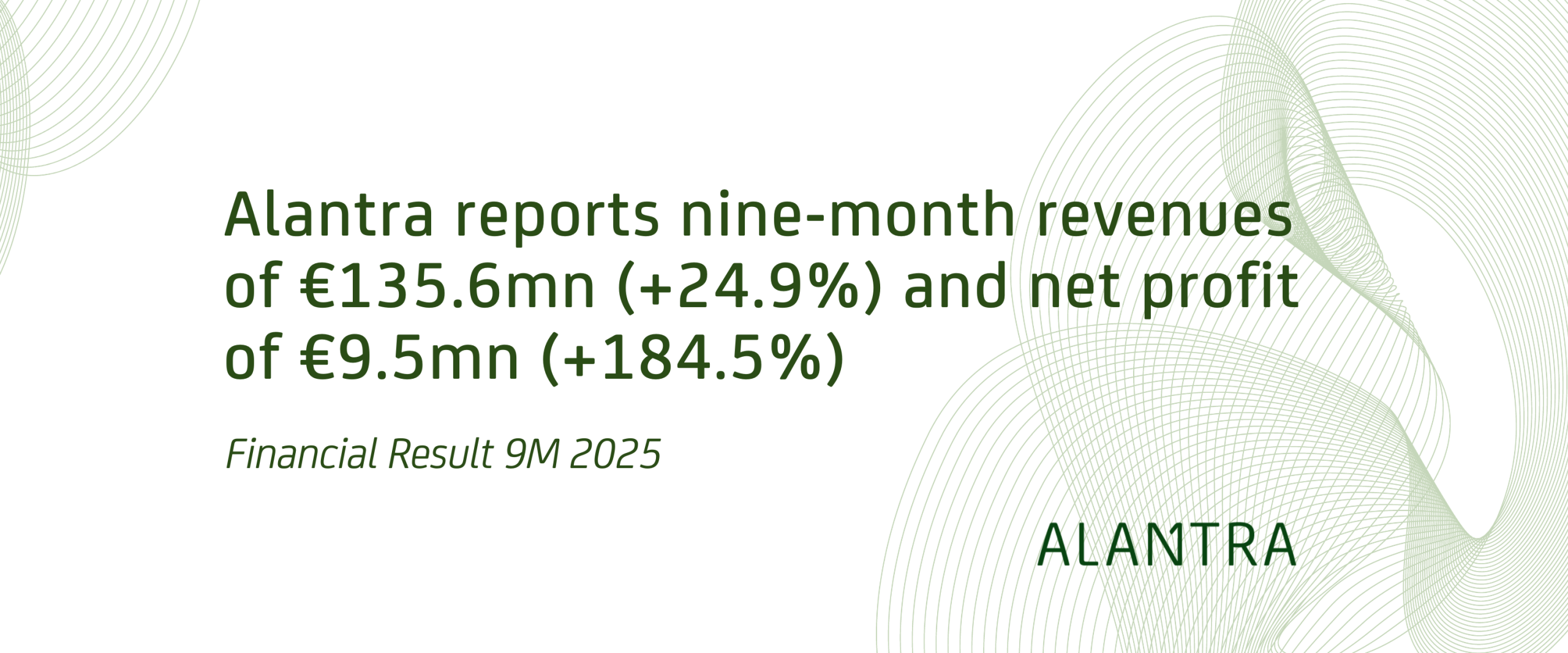 Alantra reports nine-month revenues of €135.6mn (+24.9%) and net profit ...