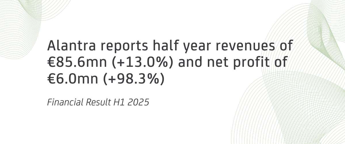 Alantra reports half year revenues of €85.6mn (+13.0%) and net profit ...